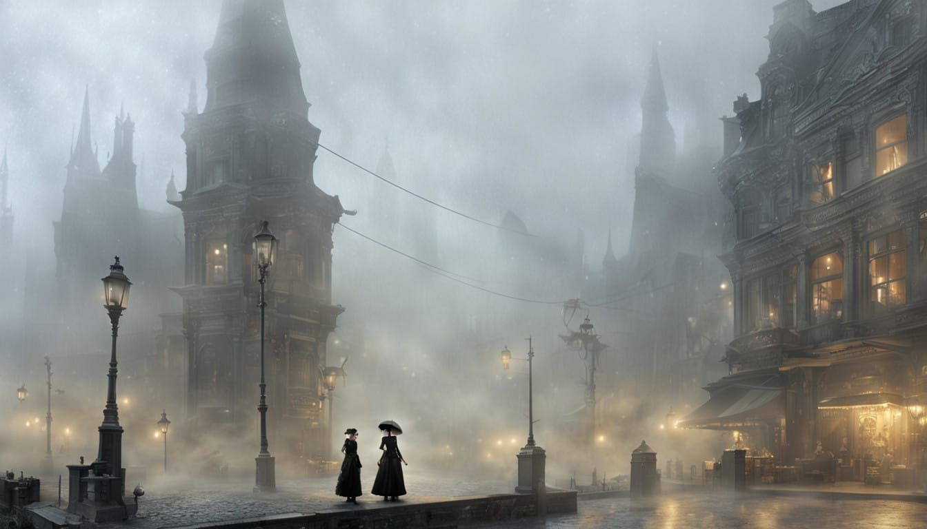 Mysterious Gothic Siren Amidst Time Machines and F... - AI Art