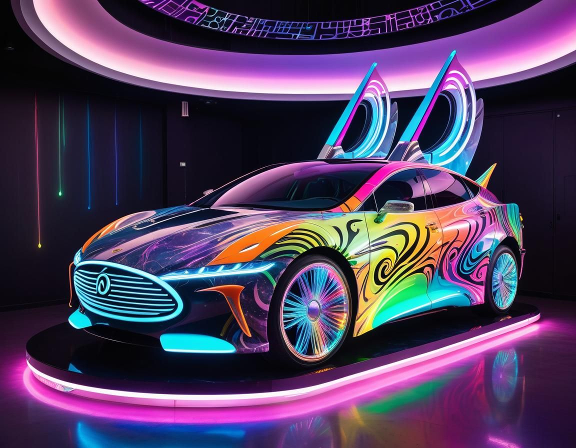 Neon Lit goofy car - AI Generated Artwork - NightCafe Creator