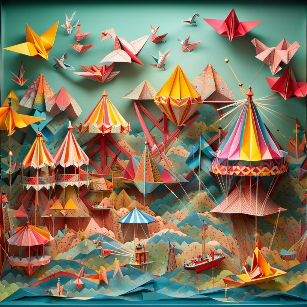 Origami scenery - AI Generated Artwork - NightCafe Creator