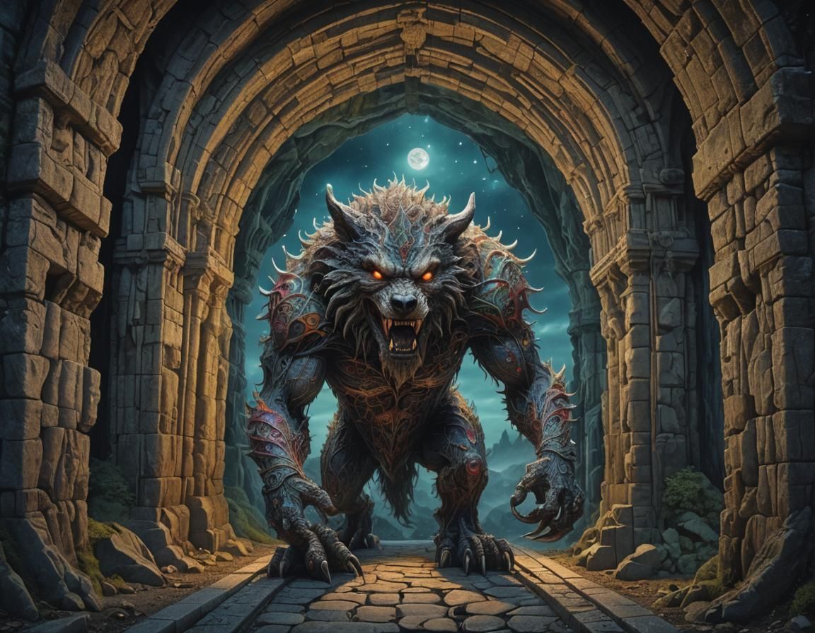 Strong werewolf in the night - AI Generated Artwork - NightCafe Creator