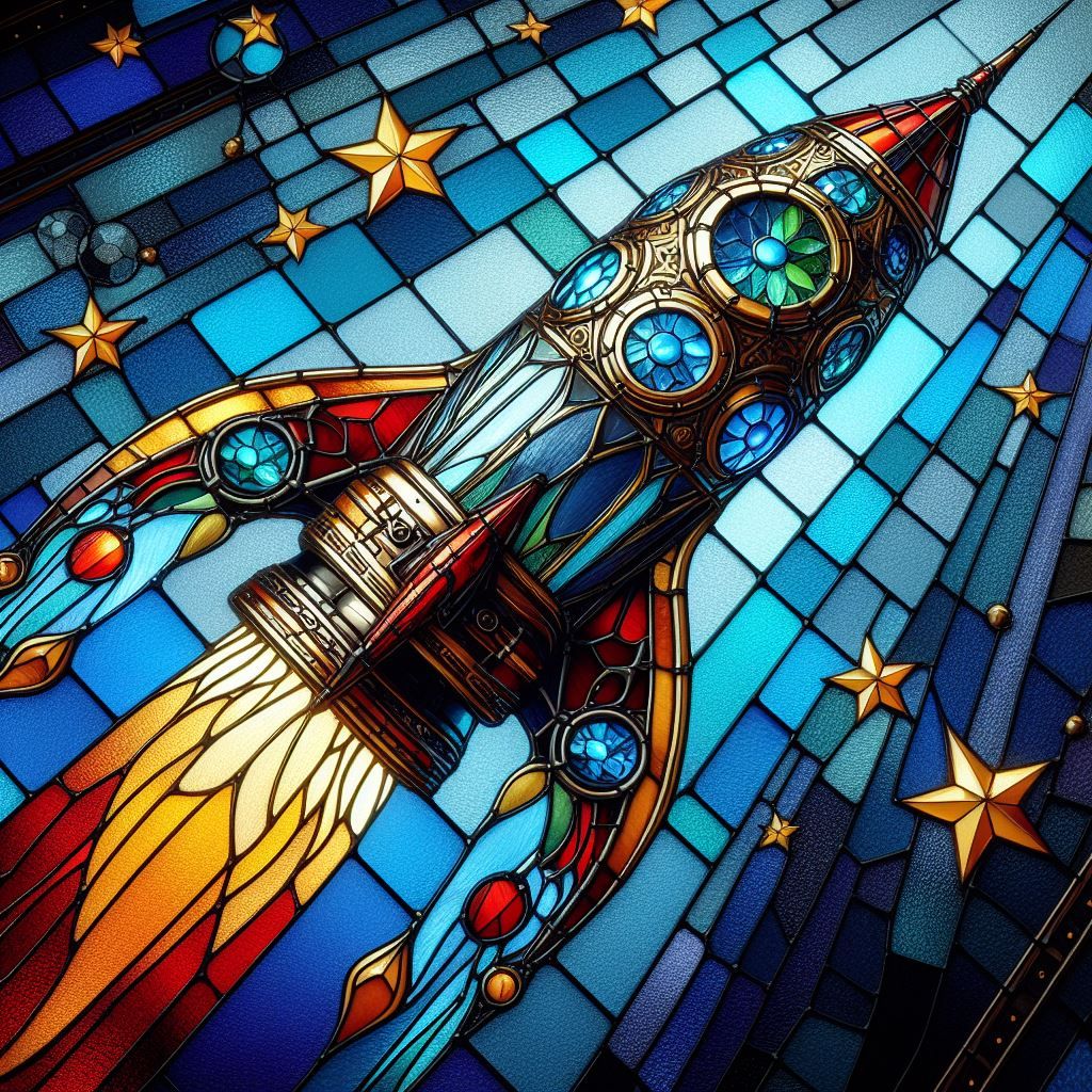 Stained Glass Rocket - AI Generated Artwork - NightCafe Creator