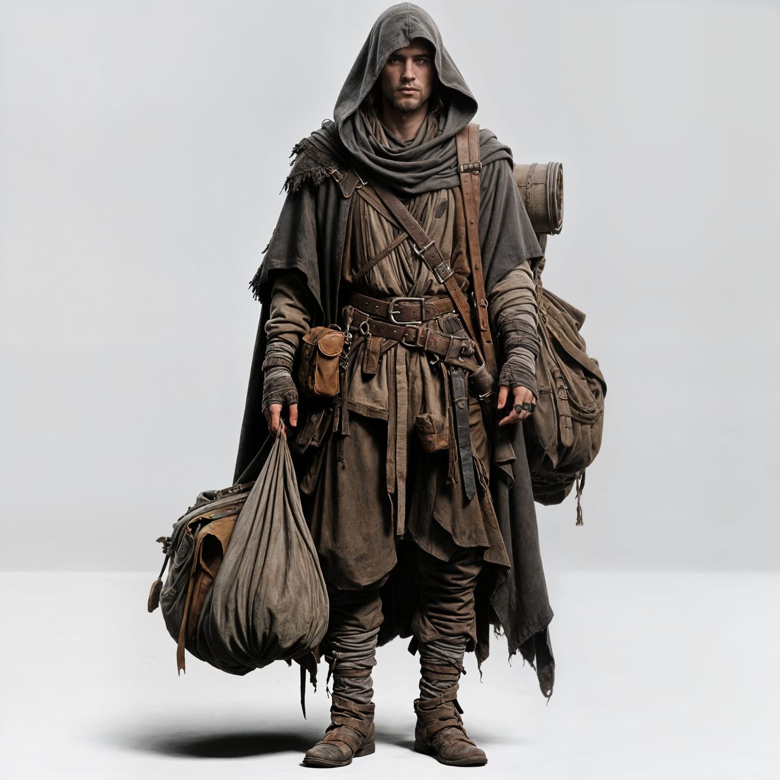 full body image of a 24 year old, Caucasian, poor, short in stature ...