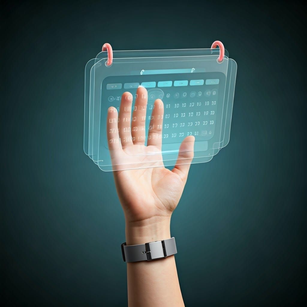 Holographic Calendar - Sleek Future Calendar Interface Glow...
