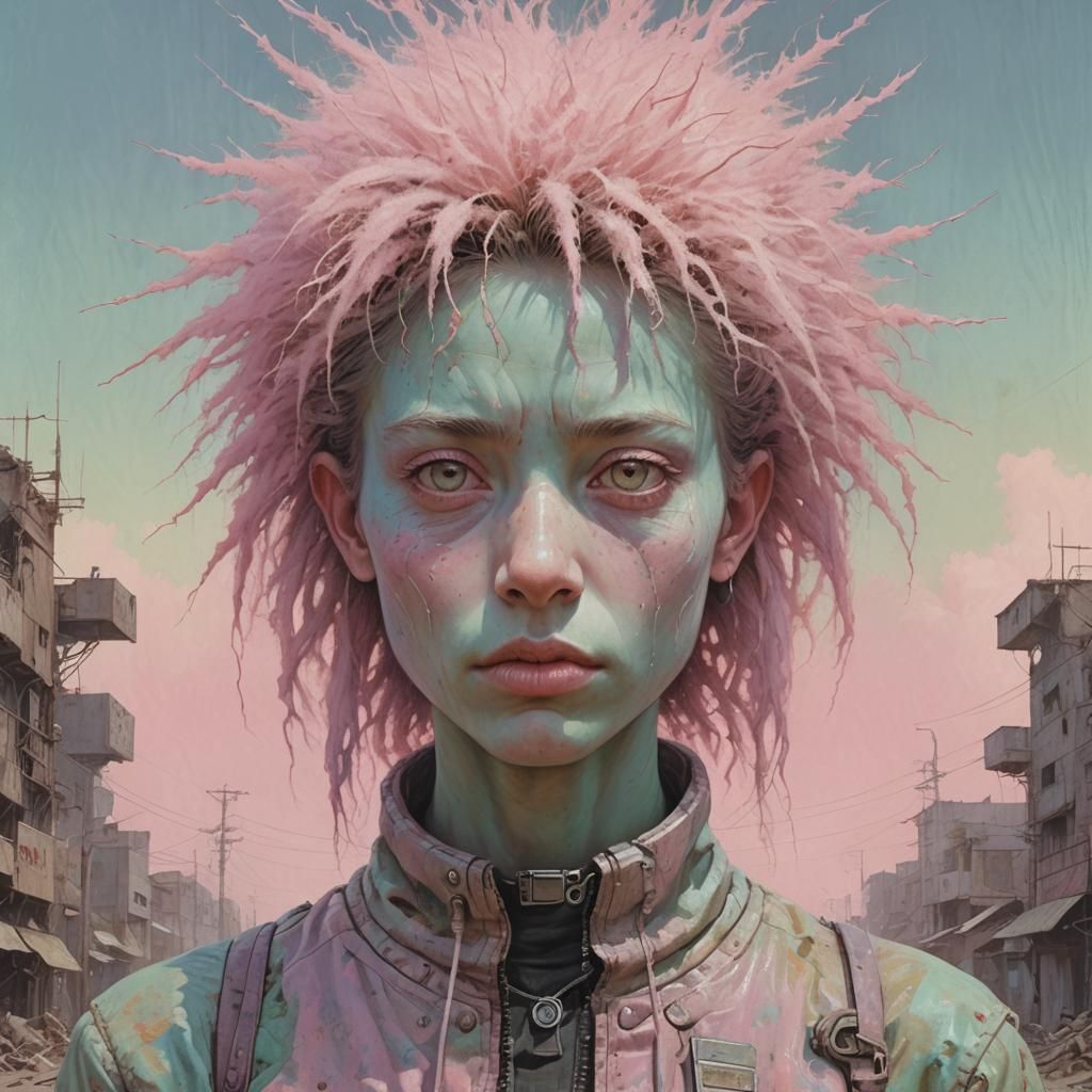 Pastel color dystopia - AI Generated Artwork - NightCafe Creator
