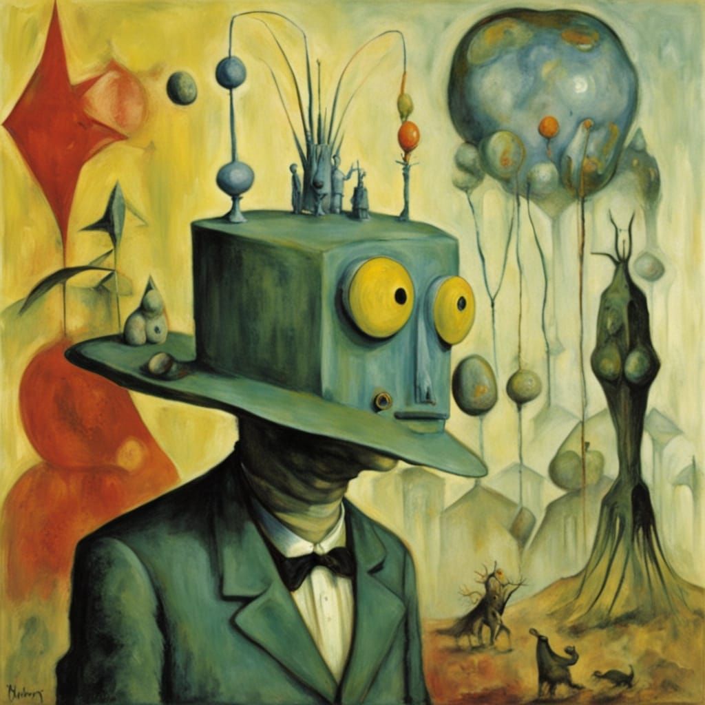 Ethereal Robot Masterpiece in Gouache Style - AI Art