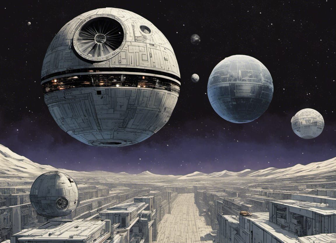 death stars everywhere - AI Generated Artwork - NightCafe Creator