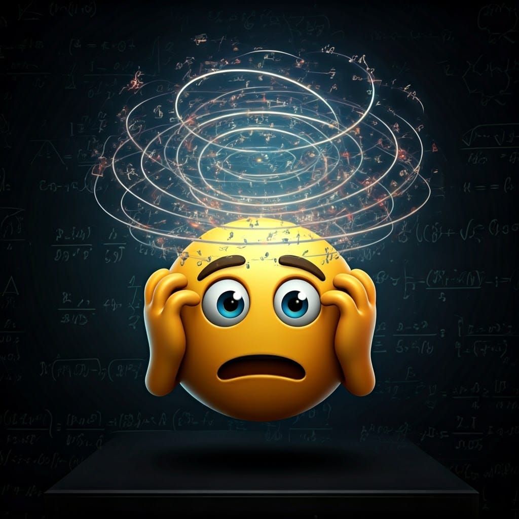 Math Whiz Emoji Trapped in a Swirling Vortex of Eq... - AI Art