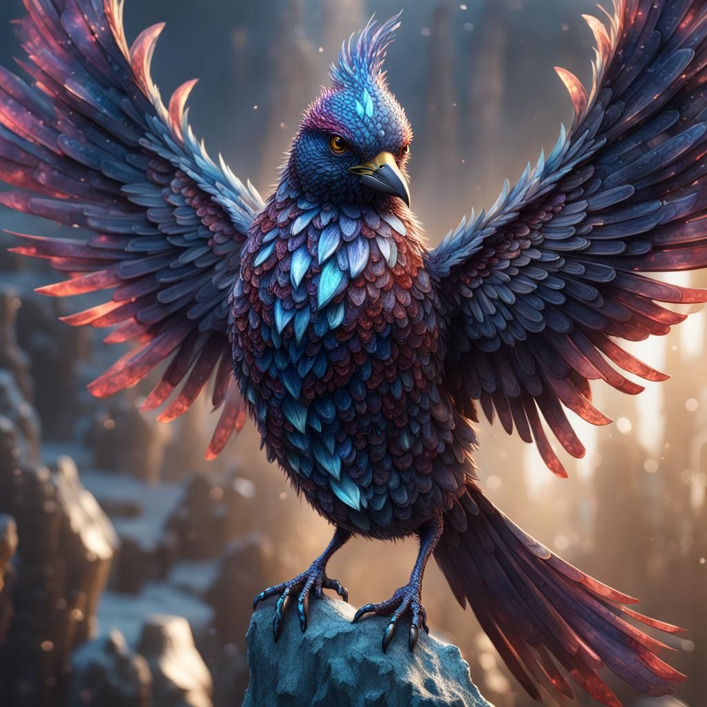 Mccaw bird made of crystals - AI Generated Artwork - NightCafe Creator