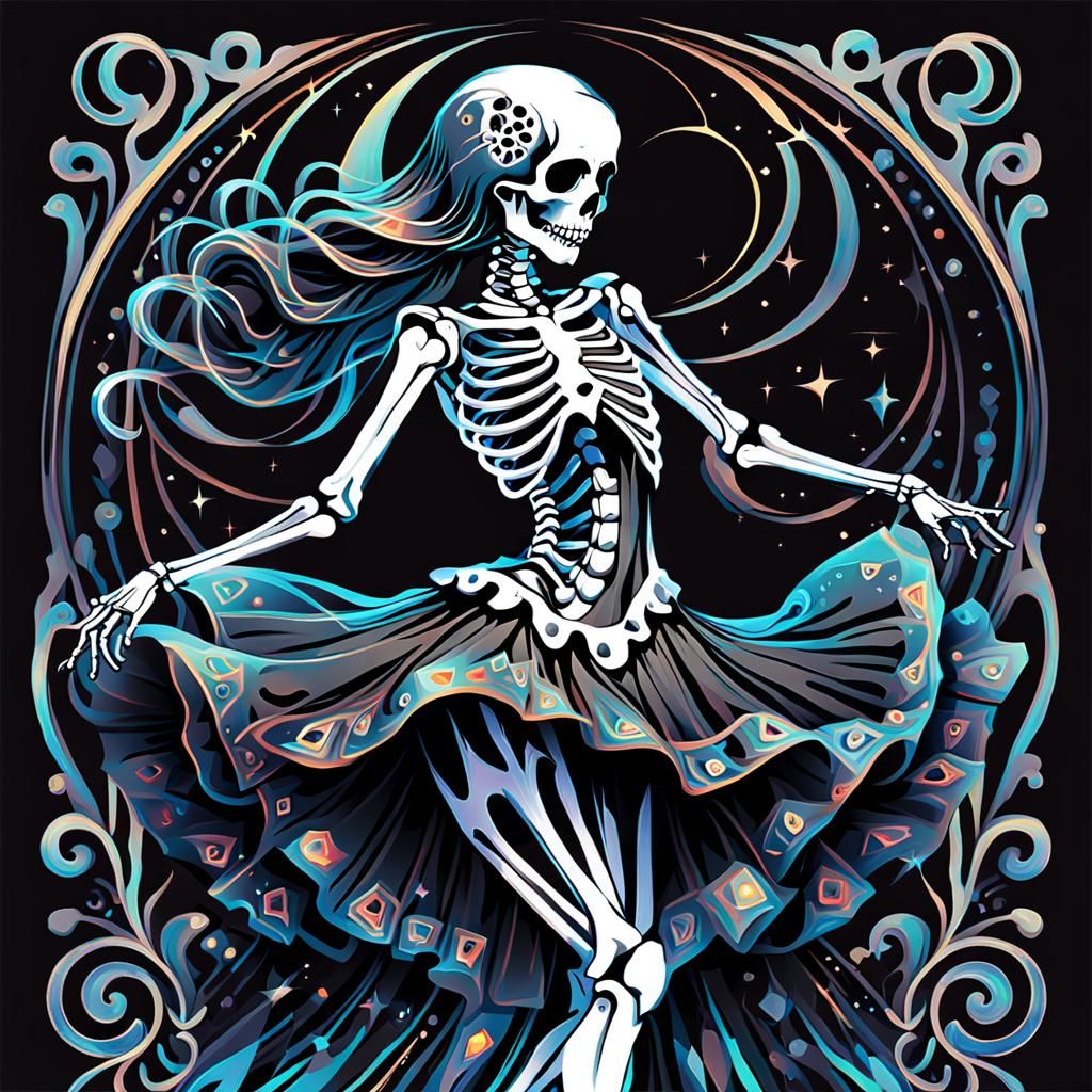 Skeleton dancer - AI Generated Artwork - NightCafe Creator