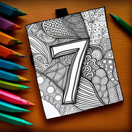 zentangle of number 7 - AI Generated Artwork - NightCafe Creator