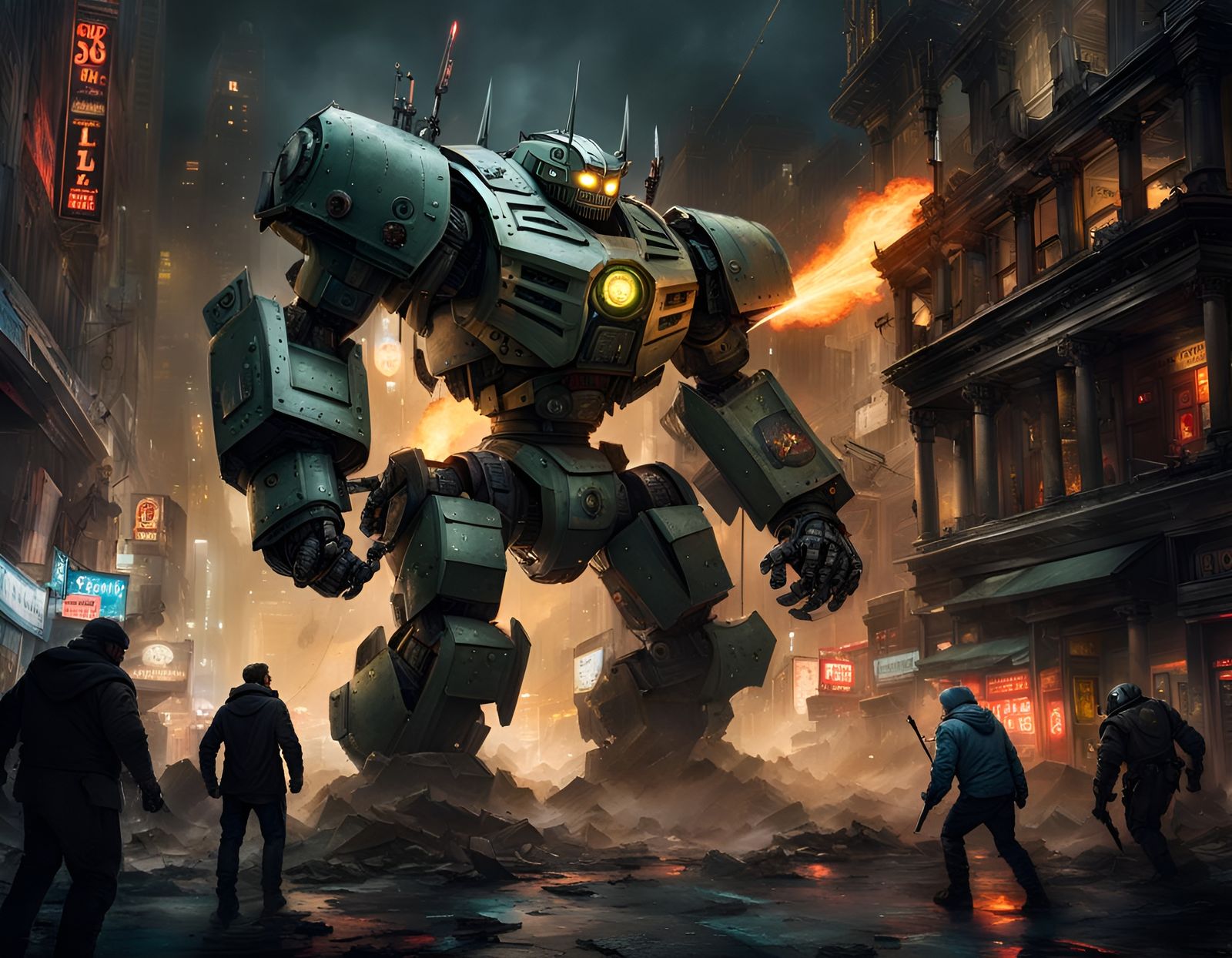 Retro atom punk robot monster - AI Generated Artwork - NightCafe Creator