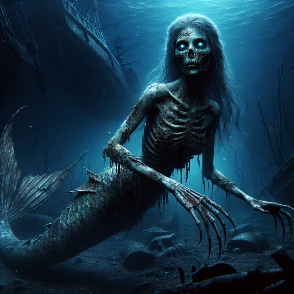 Undead mermaid - AI Generated Artwork - NightCafe Creator