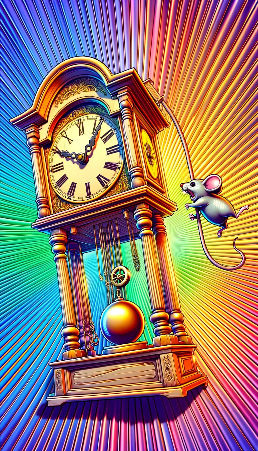 Hickory Dickory Dock, The mouse ran up the clock... - AI Generated ...