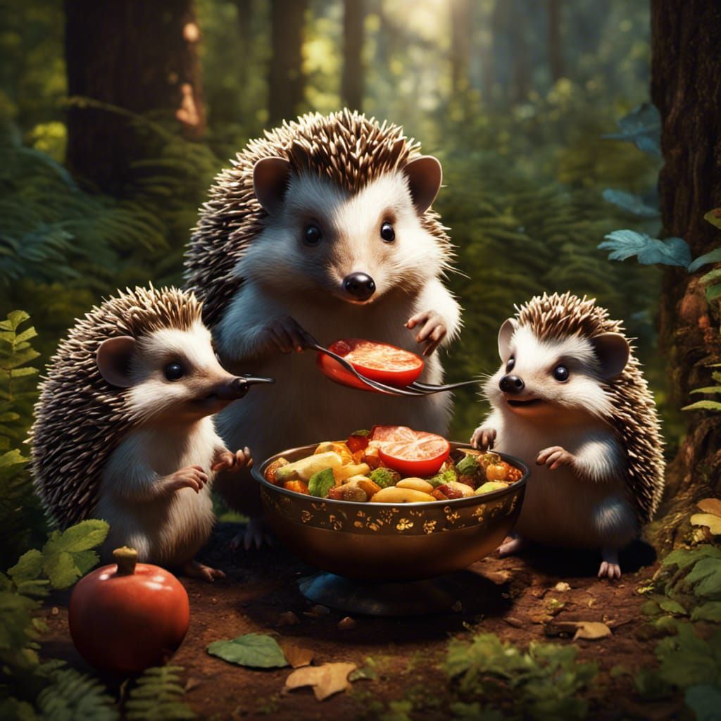 Salad For Hedgehogs - AI Generated Artwork - NightCafe Creator