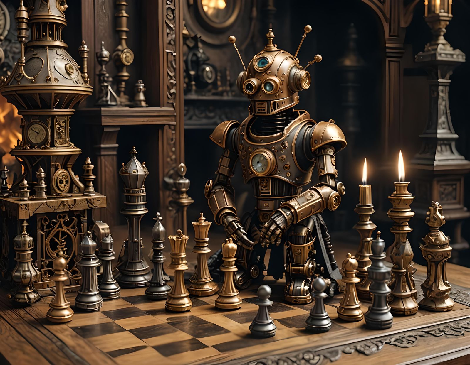 A Highly Detailed Steampunk robot Macro photography, electron ...