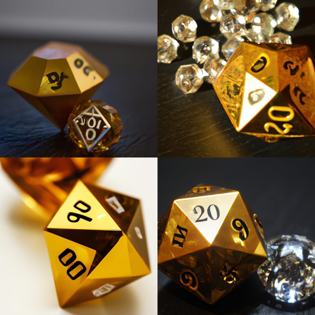 Expensive Gold and Diamond D20 - AI Generated Artwork - NightCafe Creator
