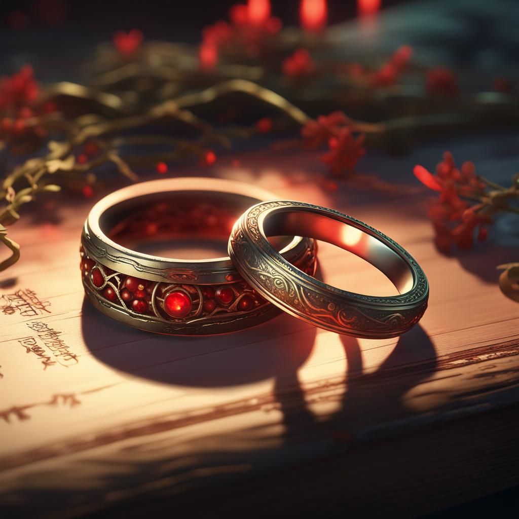 Ancient cursed wedding rings - AI Generated Artwork - NightCafe Creator
