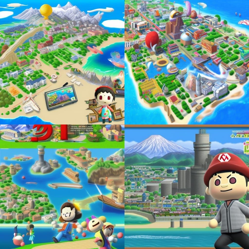 Nintendo 3ds game “Tomodachi Life”, with a bigger map - AI Generated ...