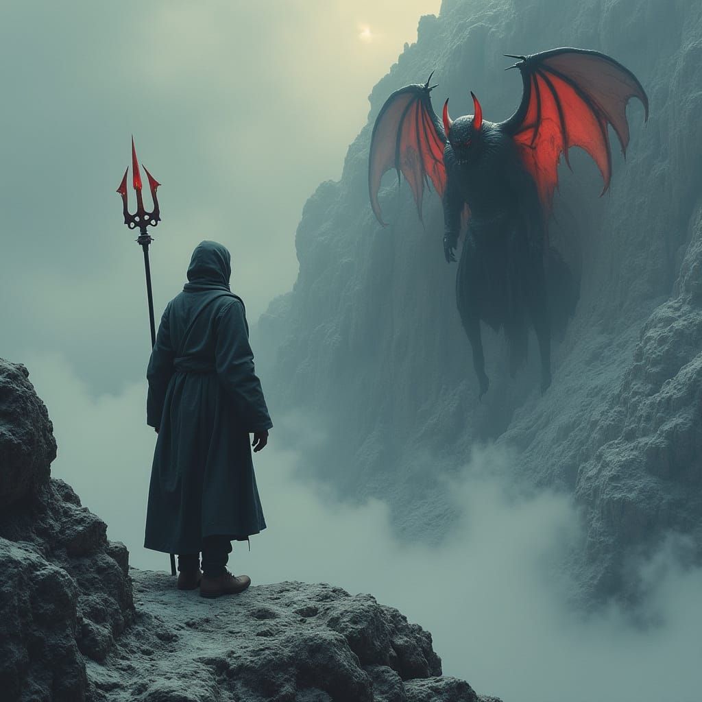 Ominous Portal Opens on Snowy Mountain - AI Art