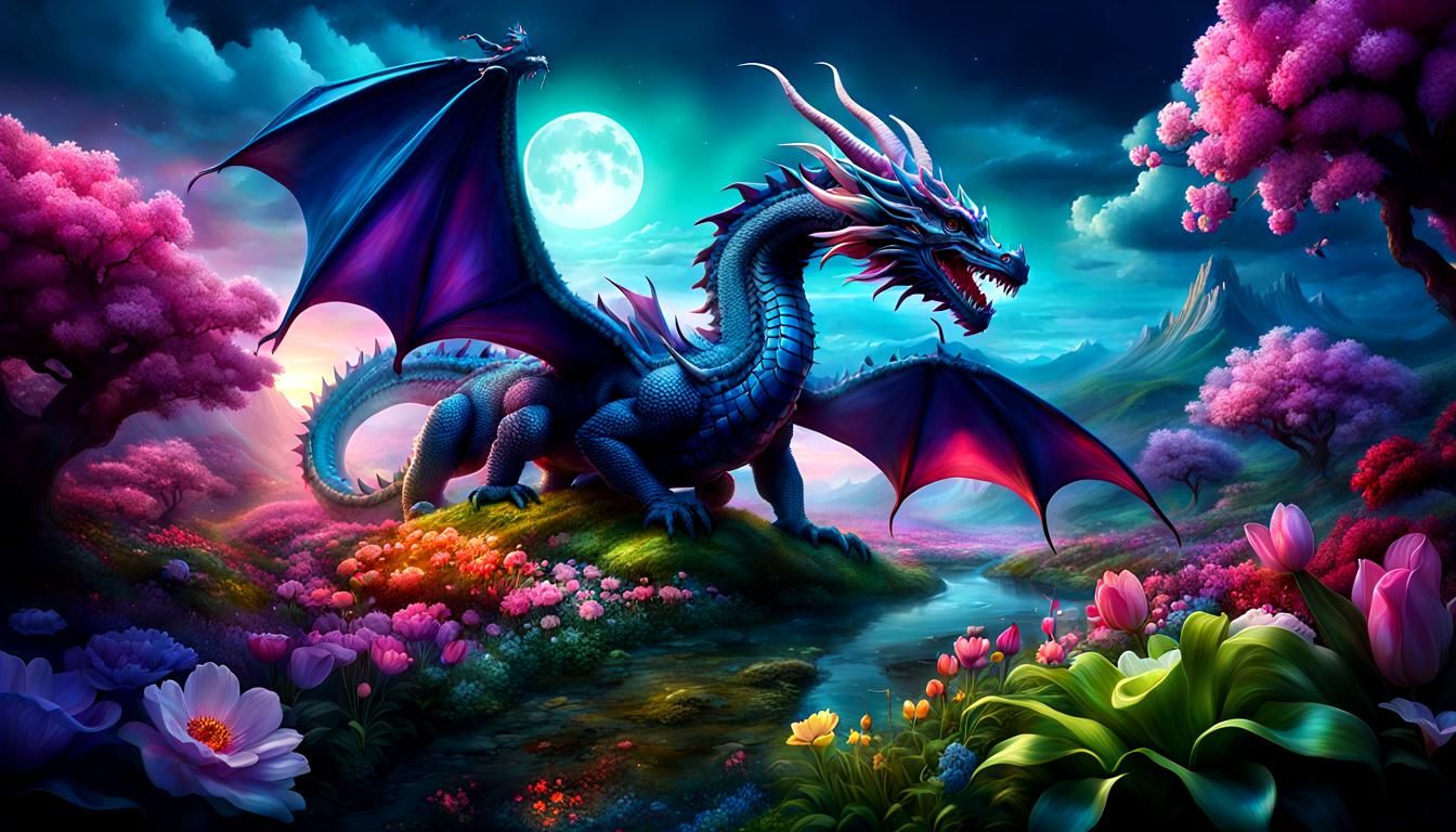 Dragon Spring Fantasy - AI Generated Artwork - NightCafe Creator
