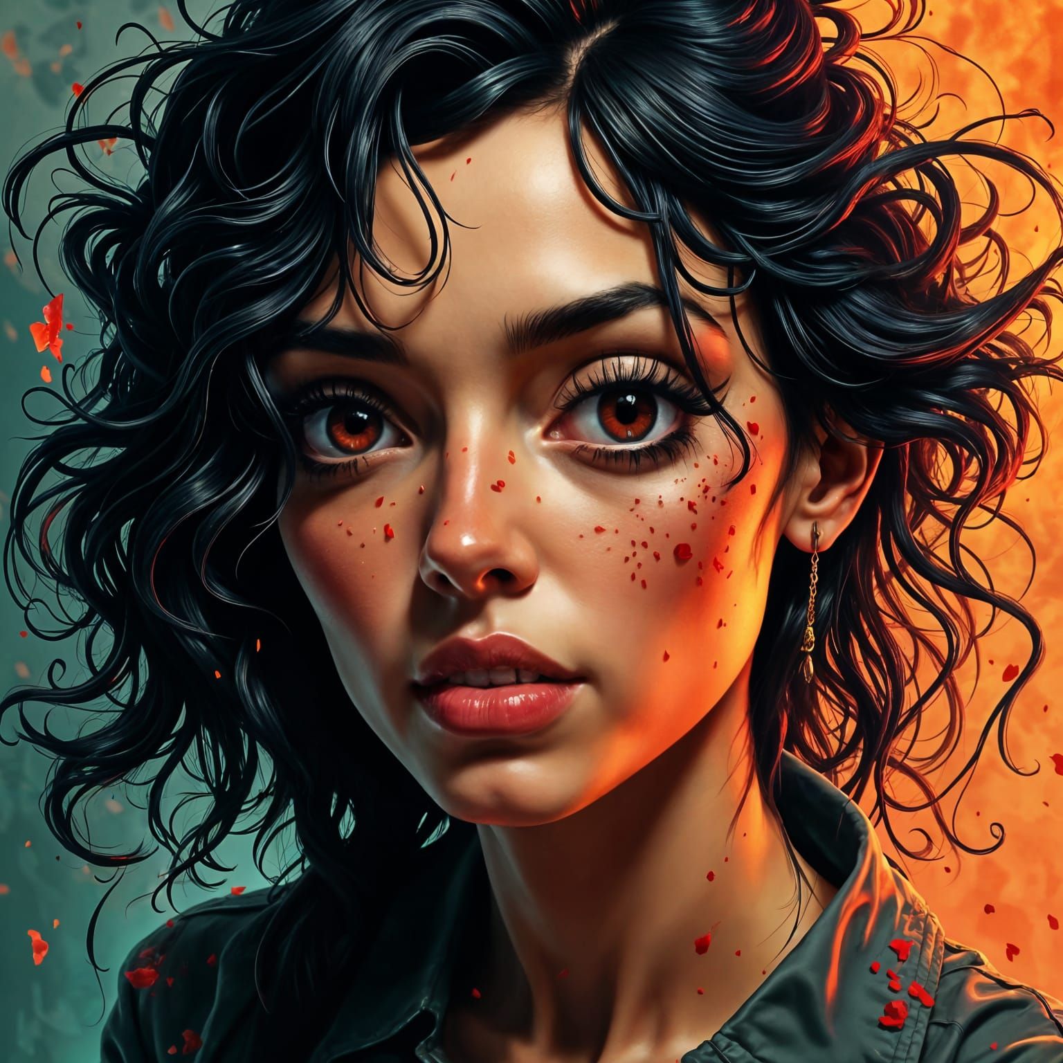 Oopsie # 3 - Abstract Horror Art with Intensely Angered Elde...