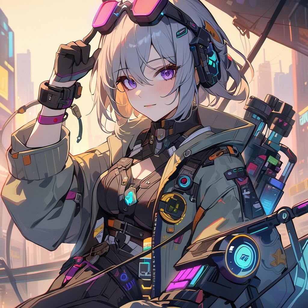 Grey-haired Cyberpunk Ranger Girl (AnimagineXL) - AI Generated Artwork ...