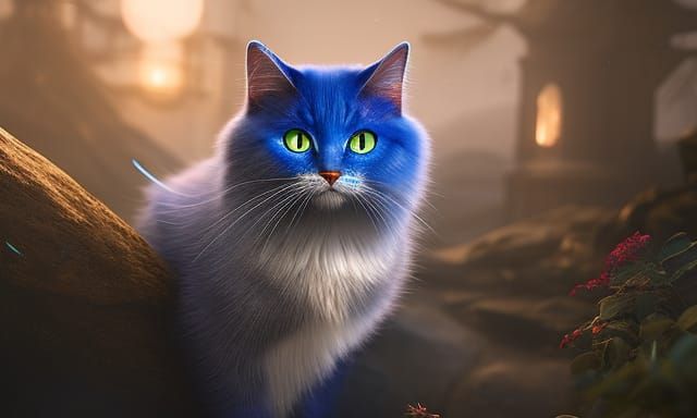 Blue cat - AI Generated Artwork - NightCafe Creator
