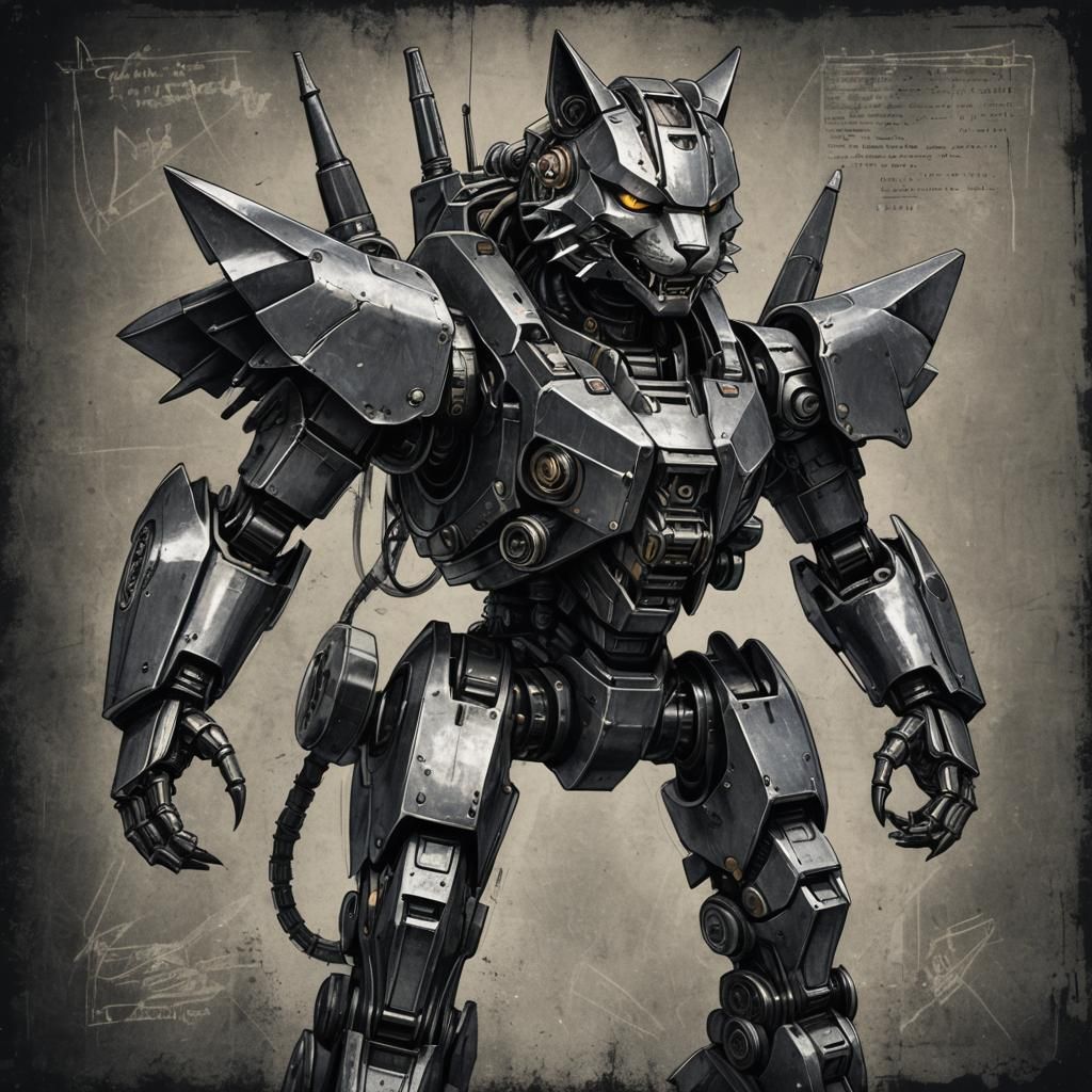 Mecha Cat - AI Generated Artwork - NightCafe Creator