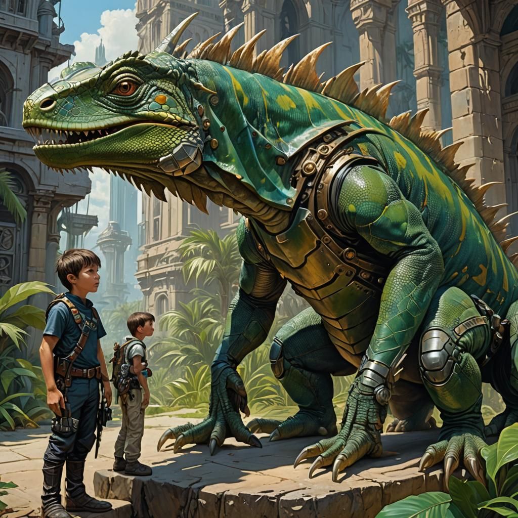 Cyborg Pet Iguana - AI Generated Artwork - NightCafe Creator