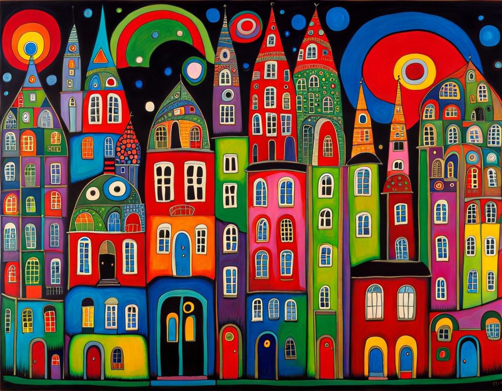Beautiful Masterpiece Inspired by Friedensreich Hundertwasser - AI ...