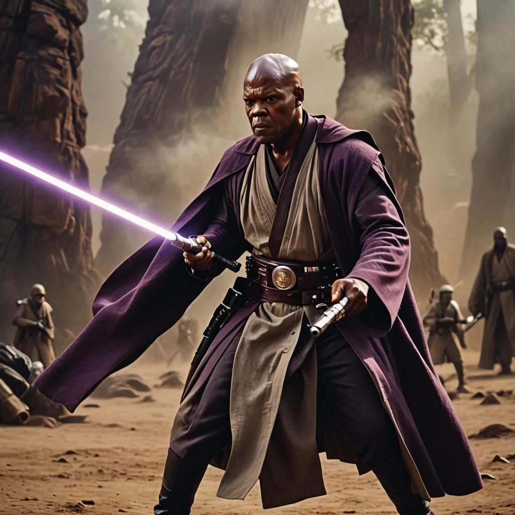 Samuel L Jackson as Mace Windu. - AI Generated Artwork - NightCafe Creator
