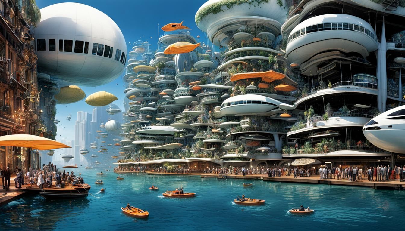 Futuristic Venice - AI Generated Artwork - NightCafe Creator