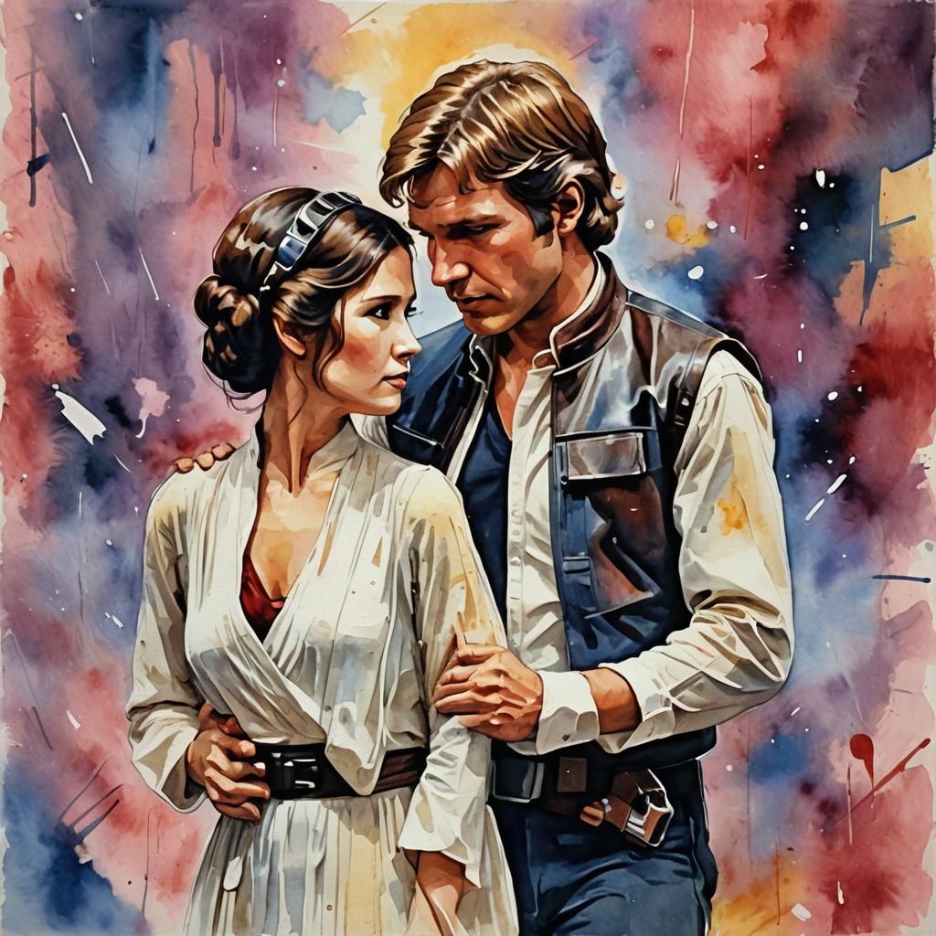 Han Solo and Princess Leia - AI Generated Artwork - NightCafe Creator