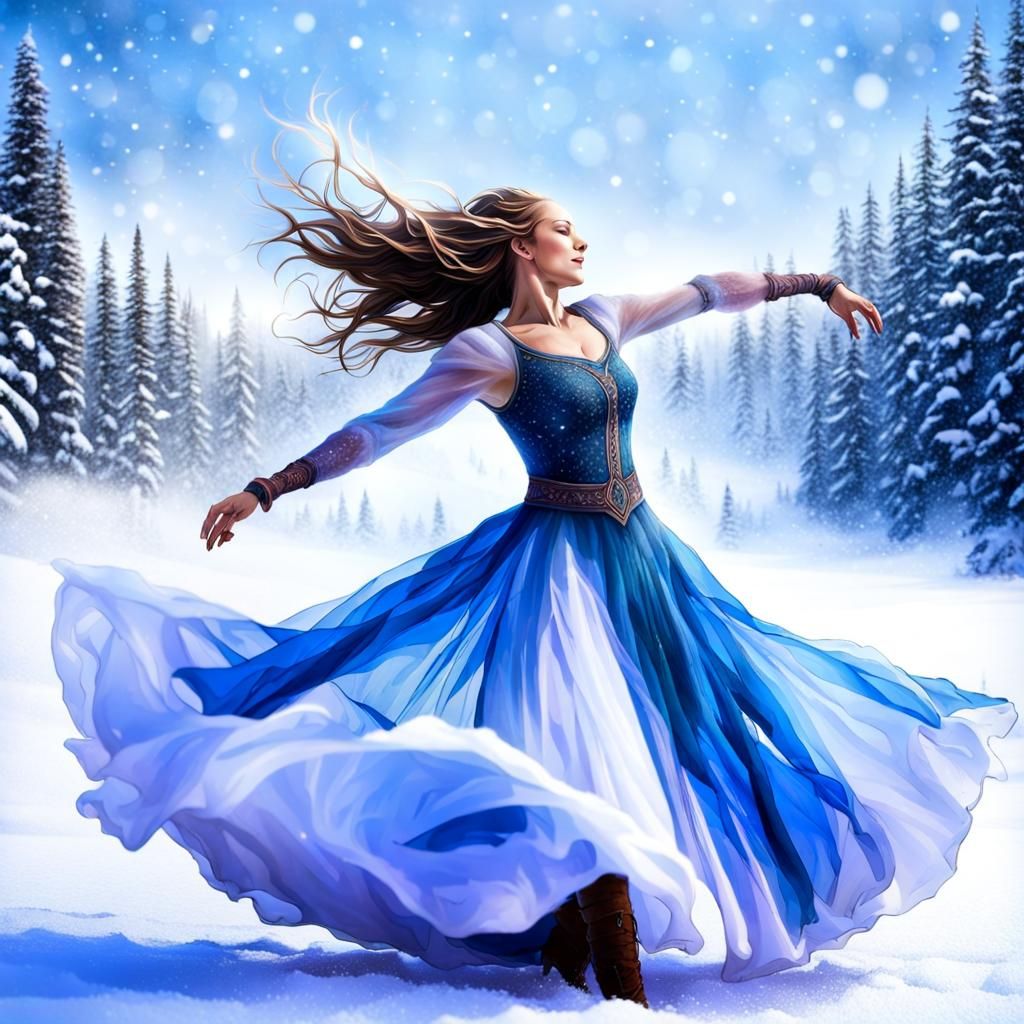 Dance of the Snow Maiden - AI Generated Artwork - NightCafe Creator