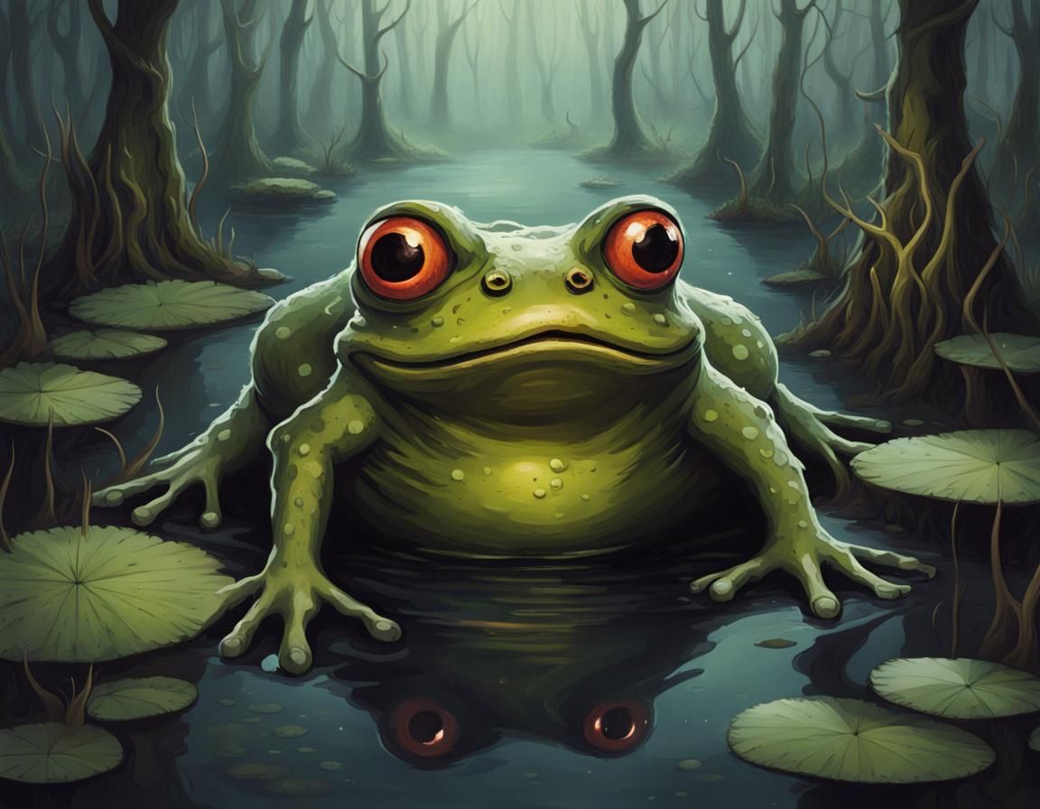 I nice fat little frog wishing you a wonderful day - AI Generated ...