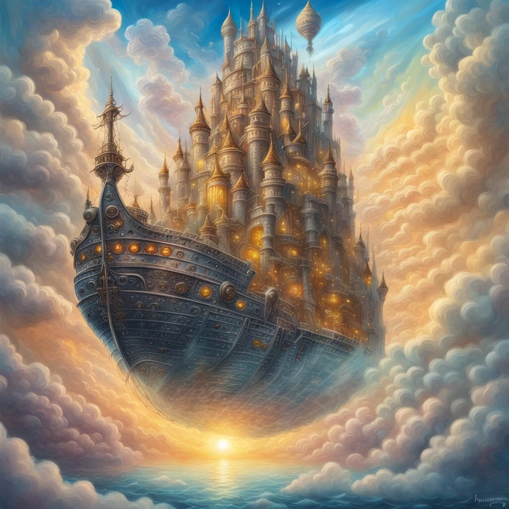 Ethereal ship - AI Generated Artwork - NightCafe Creator