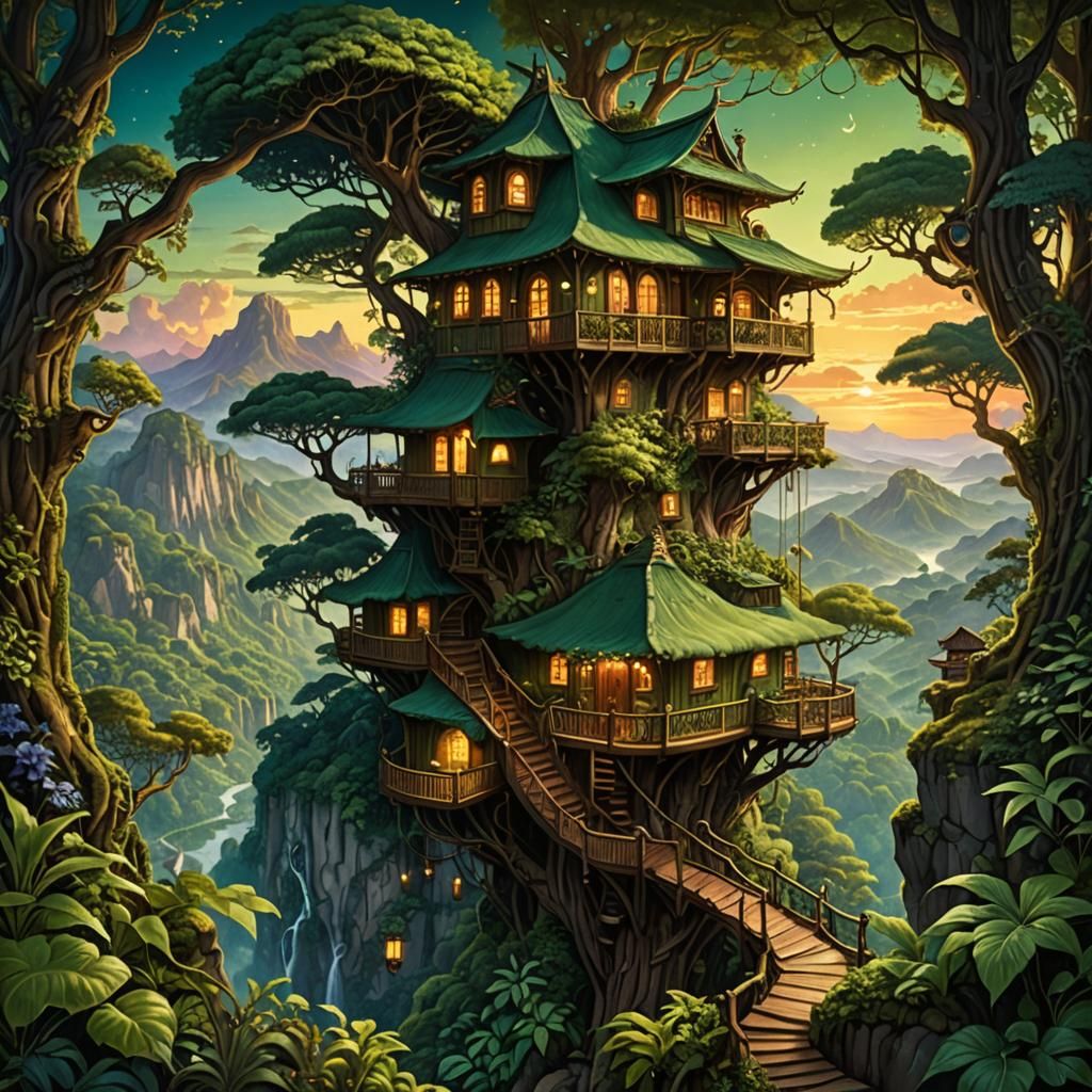 treehouse - AI Generated Artwork - NightCafe Creator
