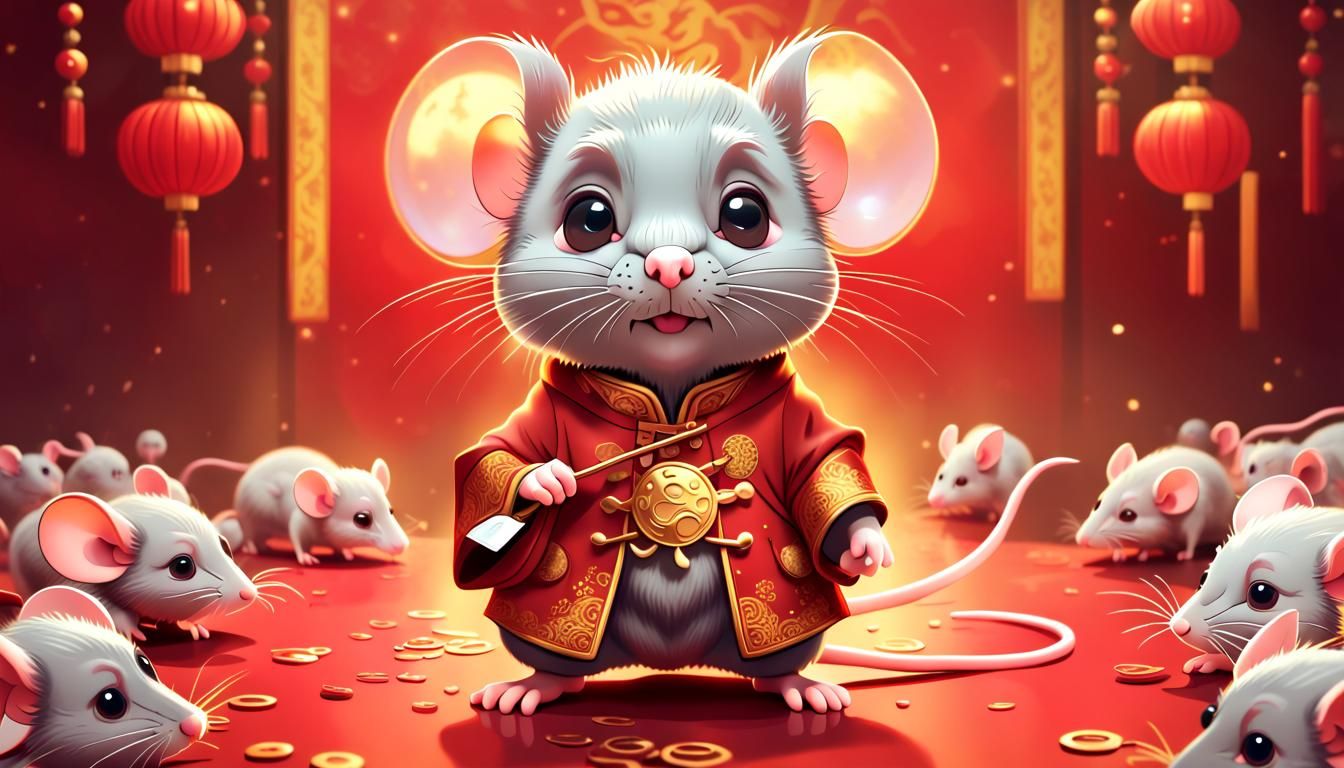 Illustration of The Rat. masterpiece, best quality,cute mouse, Chinese ...