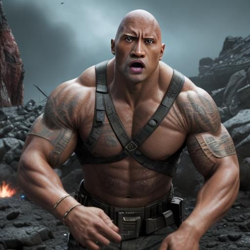 Dwayne Johnson 3D 8K 3D 8k resolution Horde3D HD - AI Generated Artwork ...