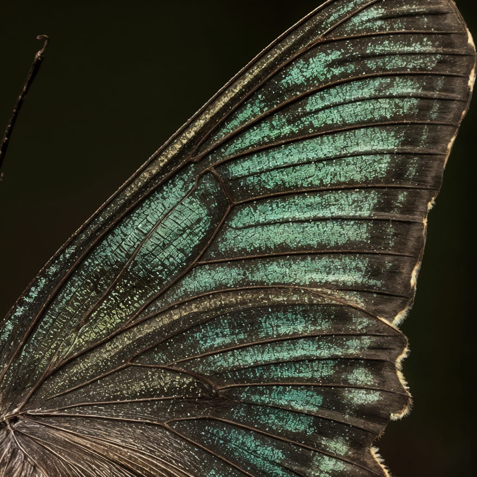 The wing of a butterfly. Macro photograph.