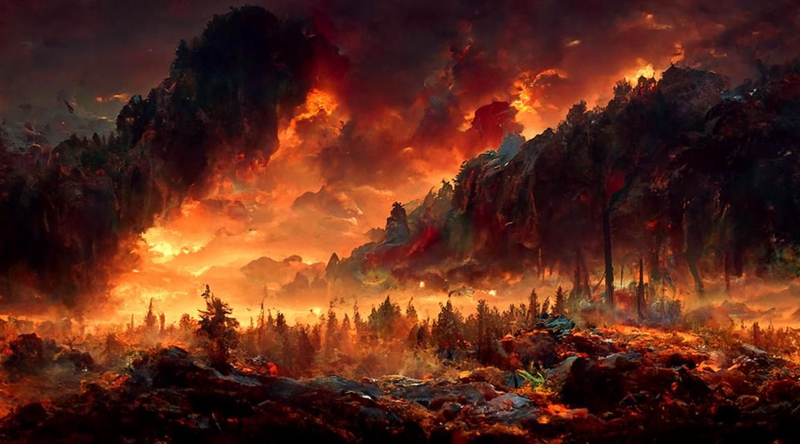 forest fire in the mountains. 16k - AI Generated Artwork - NightCafe ...