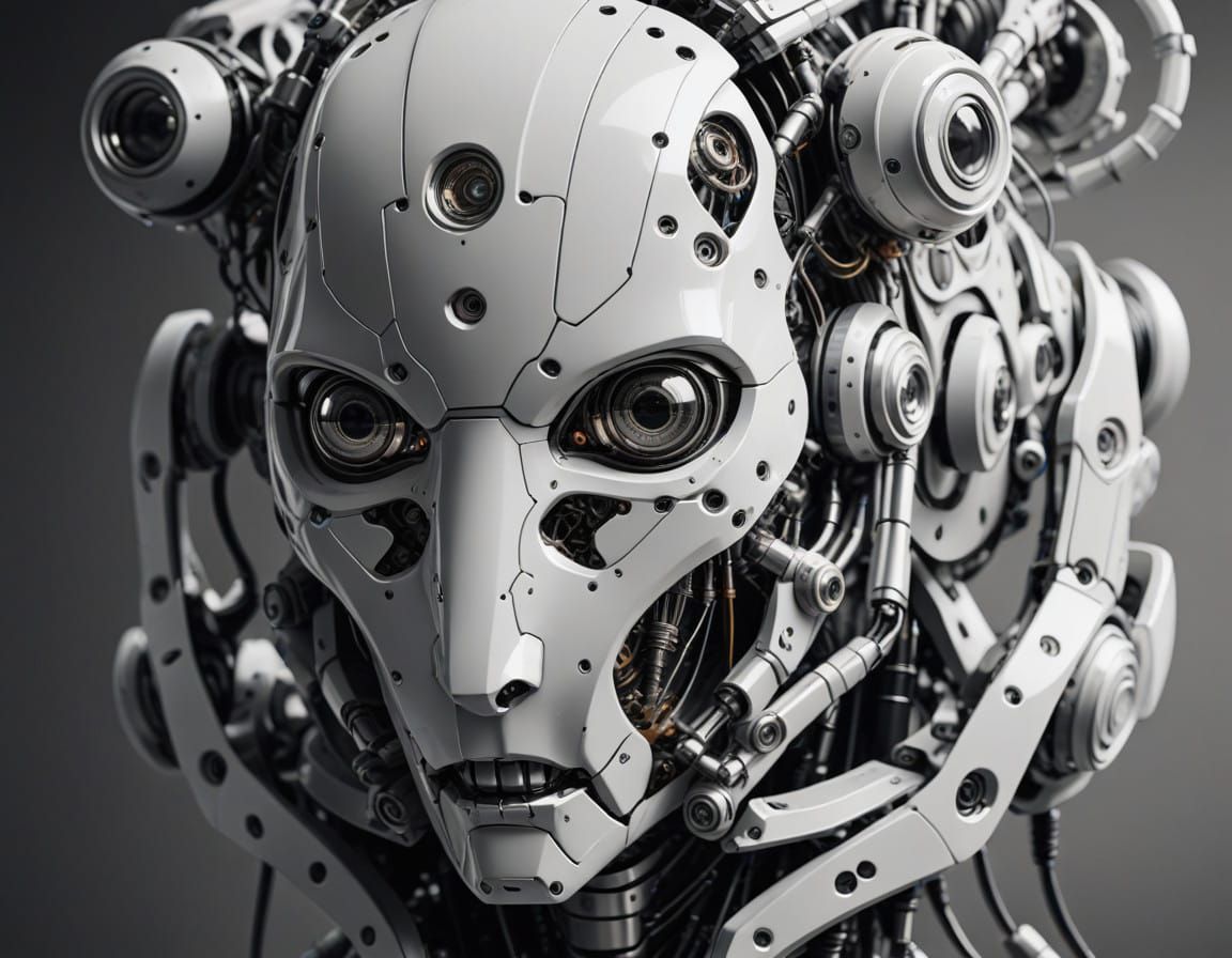 Mechanical Insectoid Robot in Monotone - AI Art