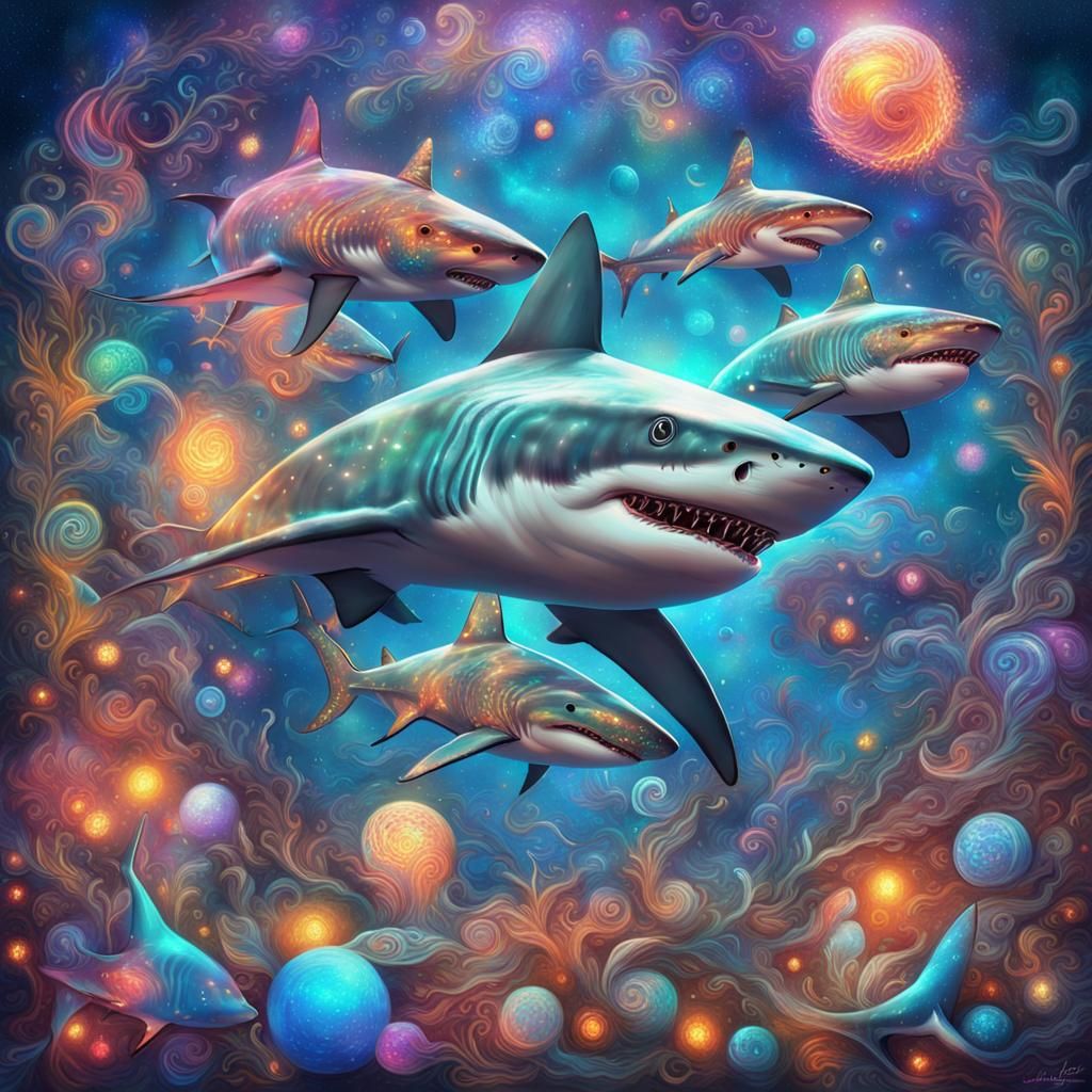 Space Sharks - AI Generated Artwork - NightCafe Creator