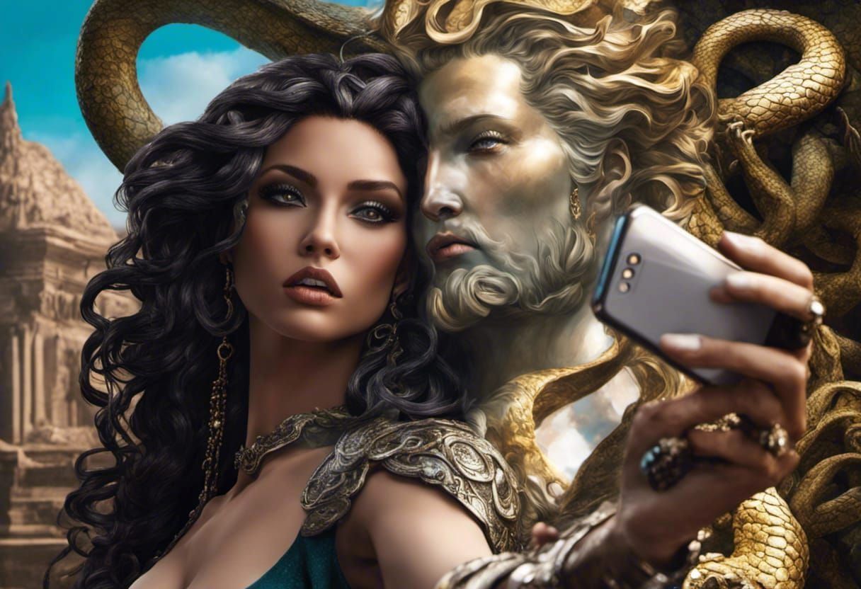 HEdusa and I chilling at the temple - AI Generated Artwork - NightCafe ...