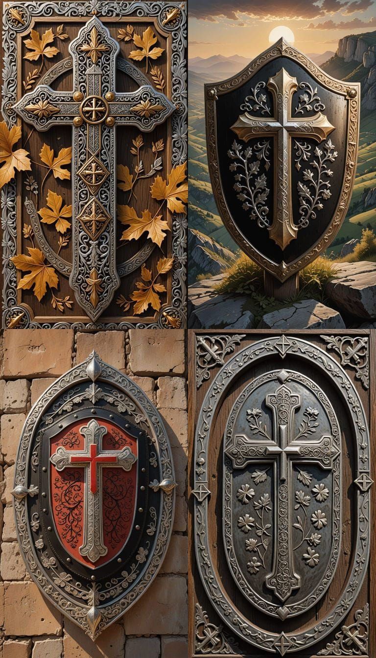 Serbian Shield of Honor in Sunset Balkan Landscape - AI Art