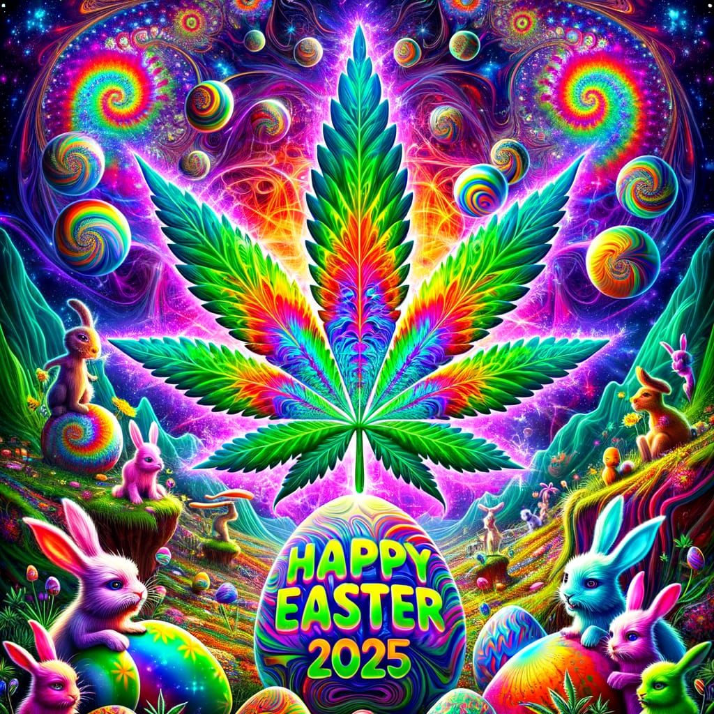 Happy Easter 2025 - Psychedelic Easter Celebration in Vibran...