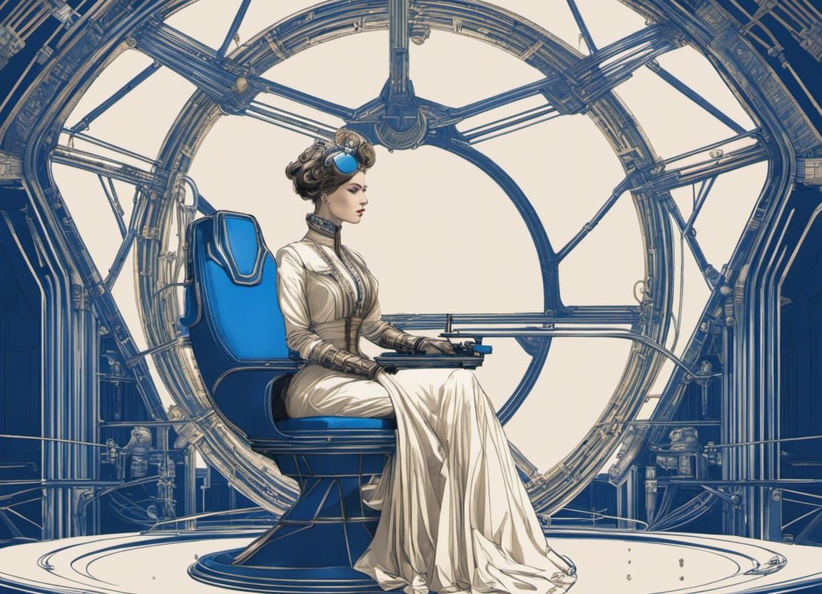 Victorian lady in VR simulator - AI Generated Artwork - NightCafe Creator
