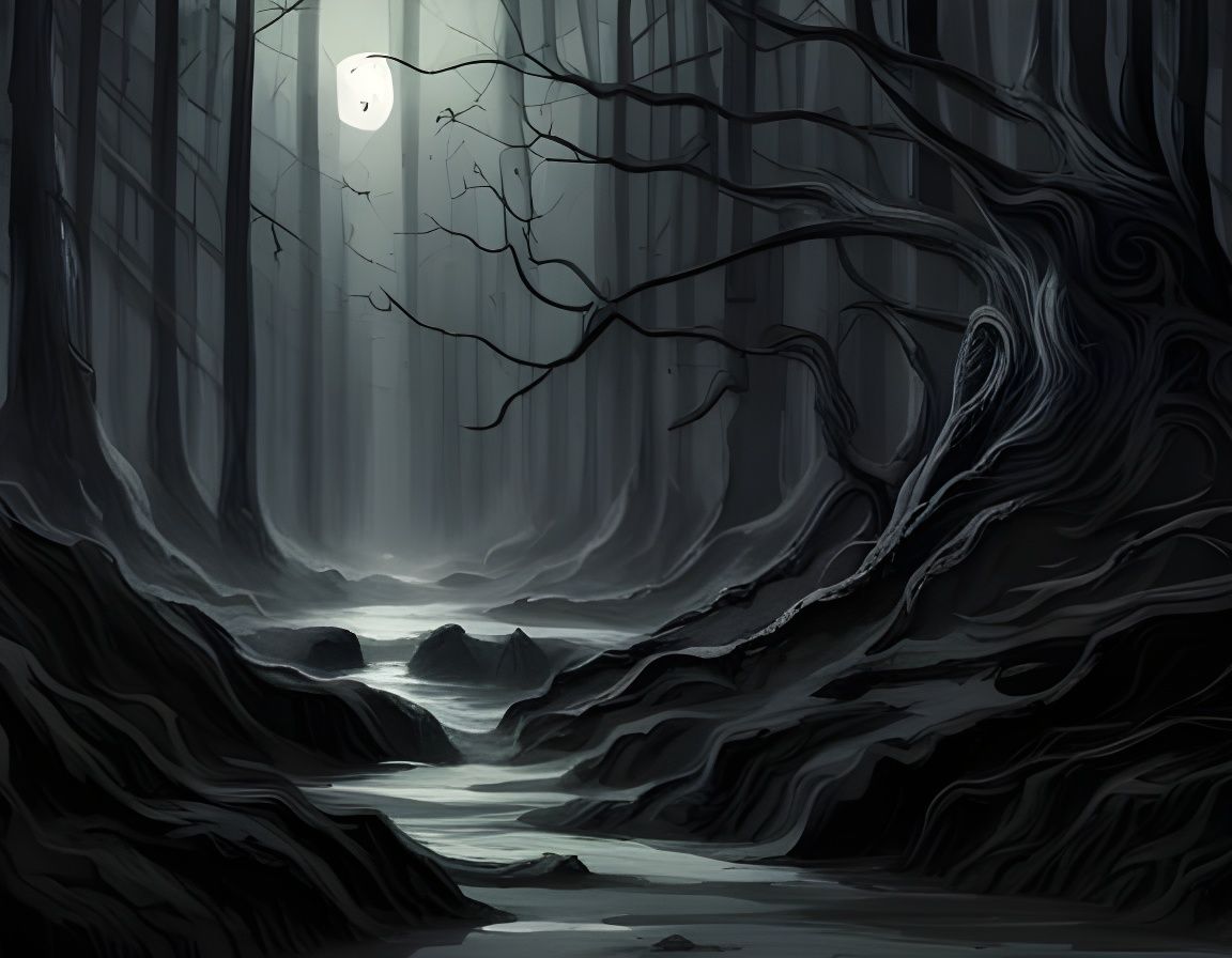 Spooky, Dark and Creepy Forest - AI Generated Artwork - NightCafe Creator