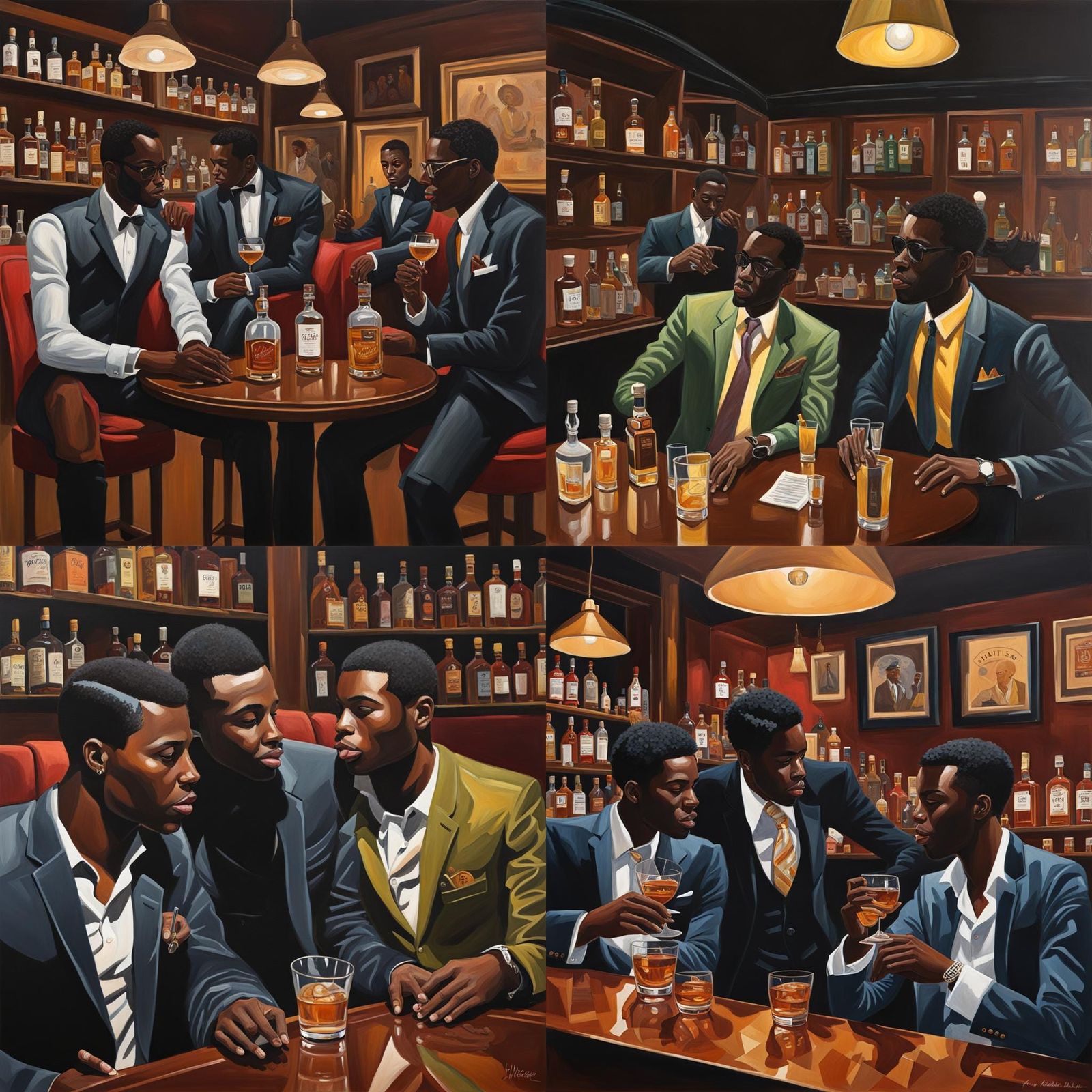 young black men at a whiskey lounge - AI Generated Artwork - NightCafe Creator