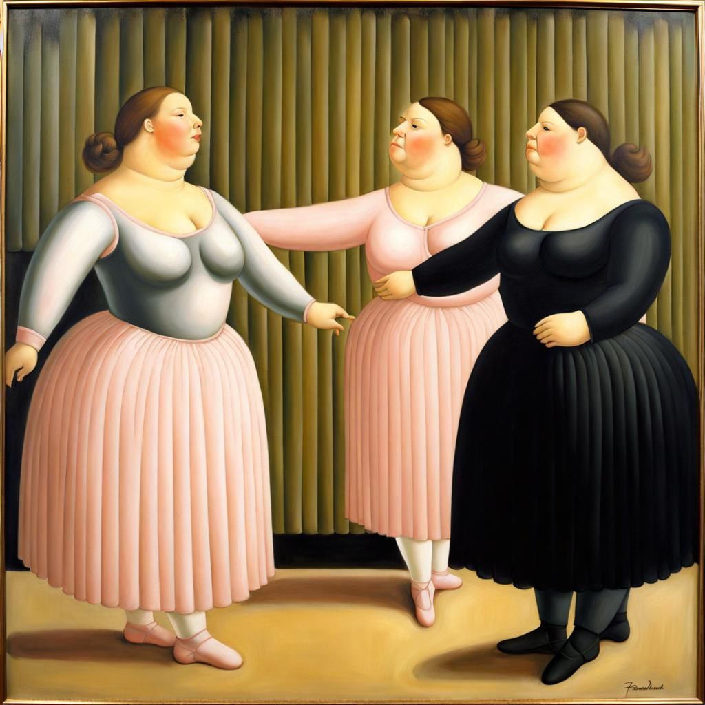 Ballet dancers painted by Fernando Botero, - AI Generated Artwork ...